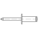 Offene Blindniete (Al.-leg.) mit Sollbruchdorn (Alu leg.) mitFlachkop