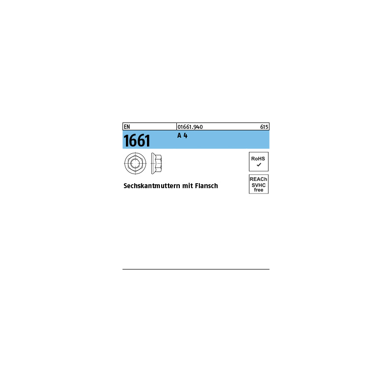 DIN 6923 Sechskantmuttern A4 M6 1000 St.