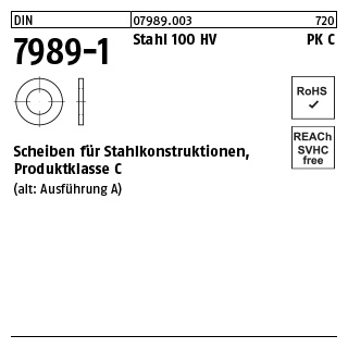 DIN 7989-1 Stahl 100 HV PK C Scheiben für Stahlkonstruktionen, Produk