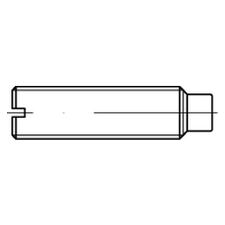 DIN 417 A4 Gewindestifte mit Schlitz und Zapfen - Abmessung: M 2,5 x