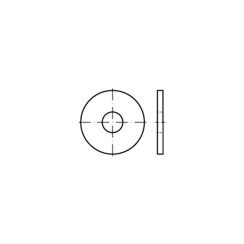 DIN 440 A2 Form R Scheiben, R = mit Rundloch - Abmessung: 6,6 x 22 x