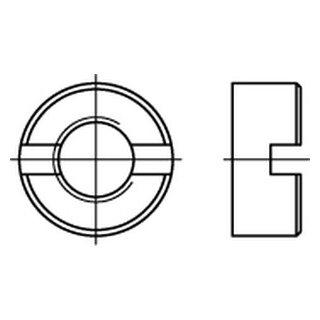 DIN 546 A4 Schlitzmuttern - Abmessung: M 3,5, VE mit 200 Stück