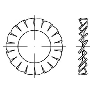 DIN 6798 A4 Form A Fächerscheiben außengezahnt - Abmessung: A 31,0, I