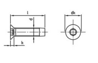 DIN 7500 Form ME A2 Gewindefurchende Senkkopfschraube, Innensechsrund
